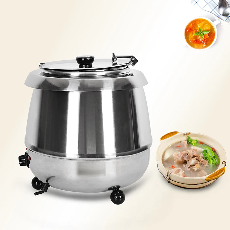 10l Soup Kettle Commercial Soup Warmer Pot Stainless Steel Buffet Pot ...
