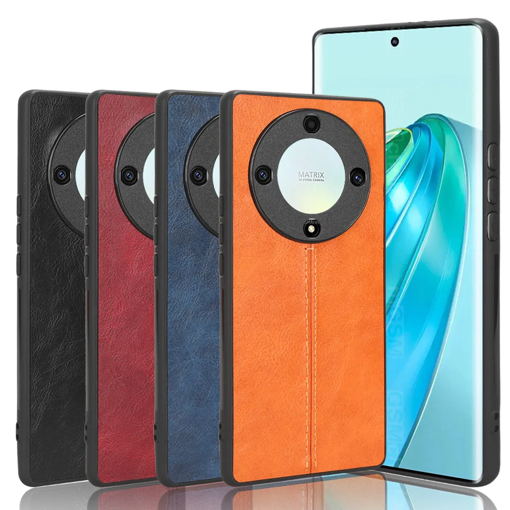 For-Honor-Magic-5-Lite-5G-Case-Suture-Soft-Edge-PU-Leather-Hard-Phone ...