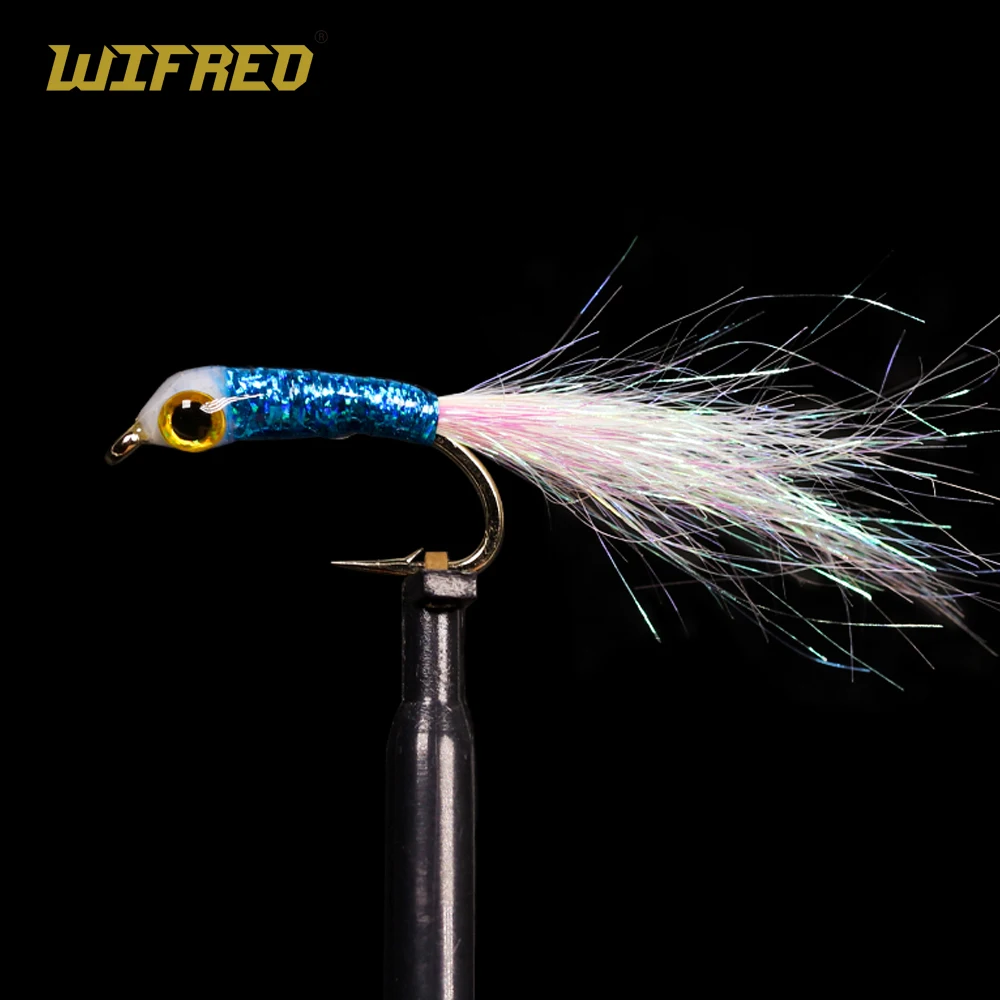 WIFREO 6pcs Fishing Fly Epoxy Minnow Flies Ice Dubbing Tail Trout ...