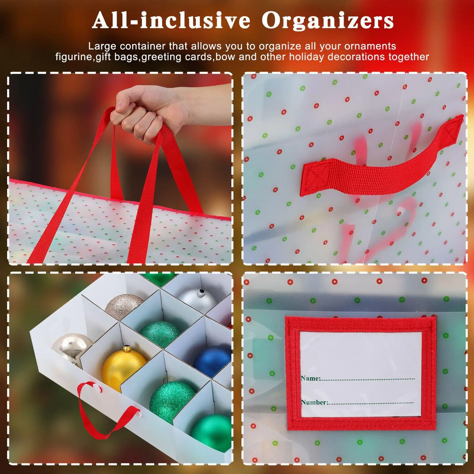 Ящик для хранения рождественских украшений 128 Grid | AliExpress