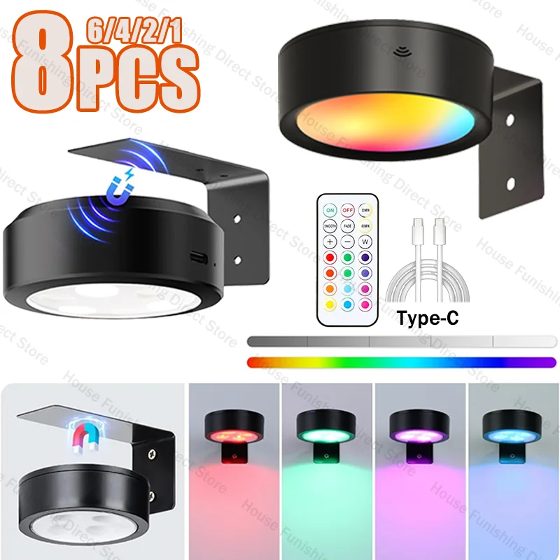 2 Styles USB Rechargeable Magnetic LED Decorative Display Art Lights ...