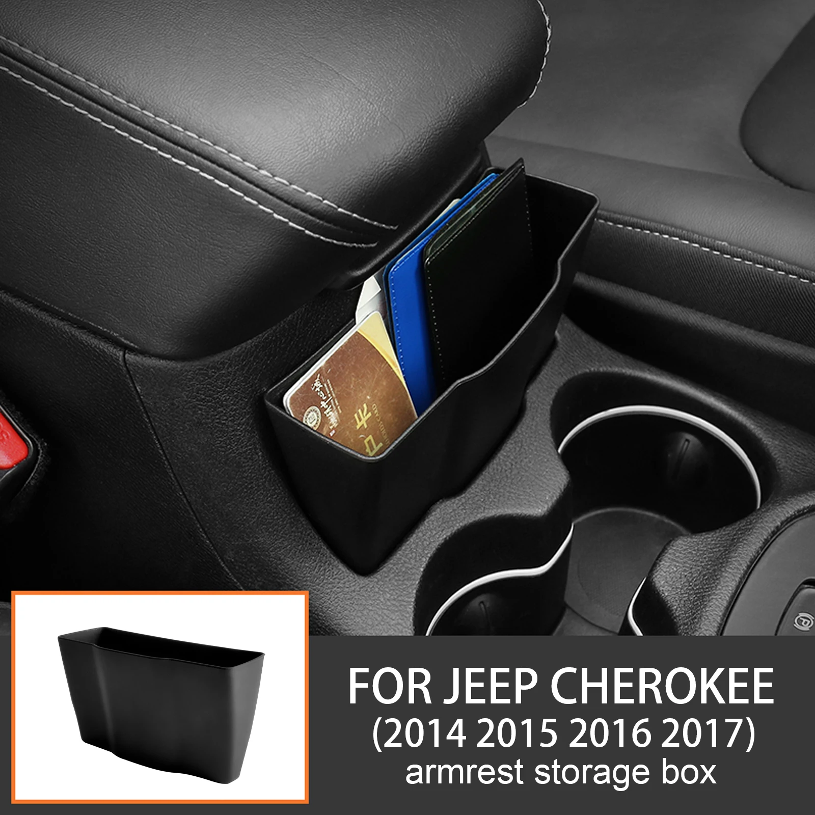 For-Jeep-Cherokee-Accessories-2014-2015-2016-2017-ABS-Central-Storage ...