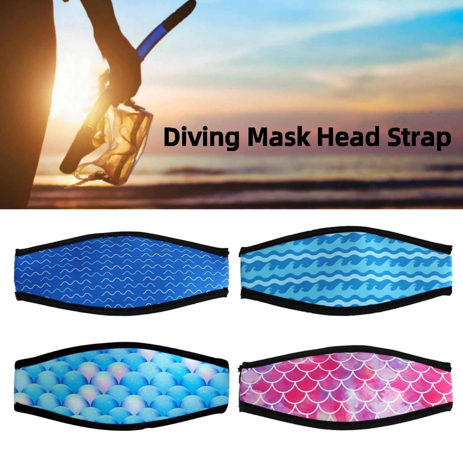 Neoprene Scuba Diving Snorkeling Mask Strap Cover Comfort Padded ...