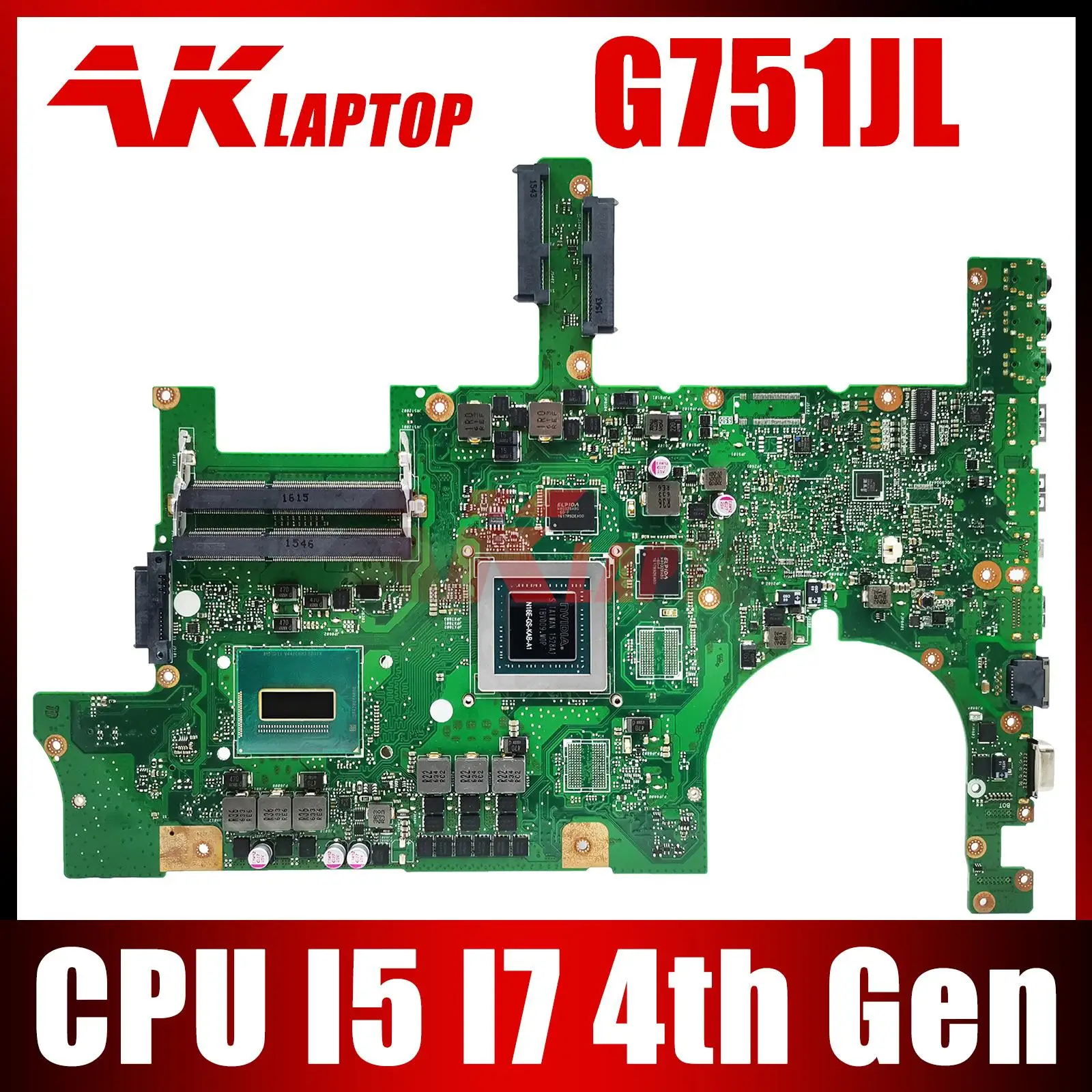 Notebook Mainboard For ASUS ROG G751JY G751JT G751JL G751J G751 Laptop ...