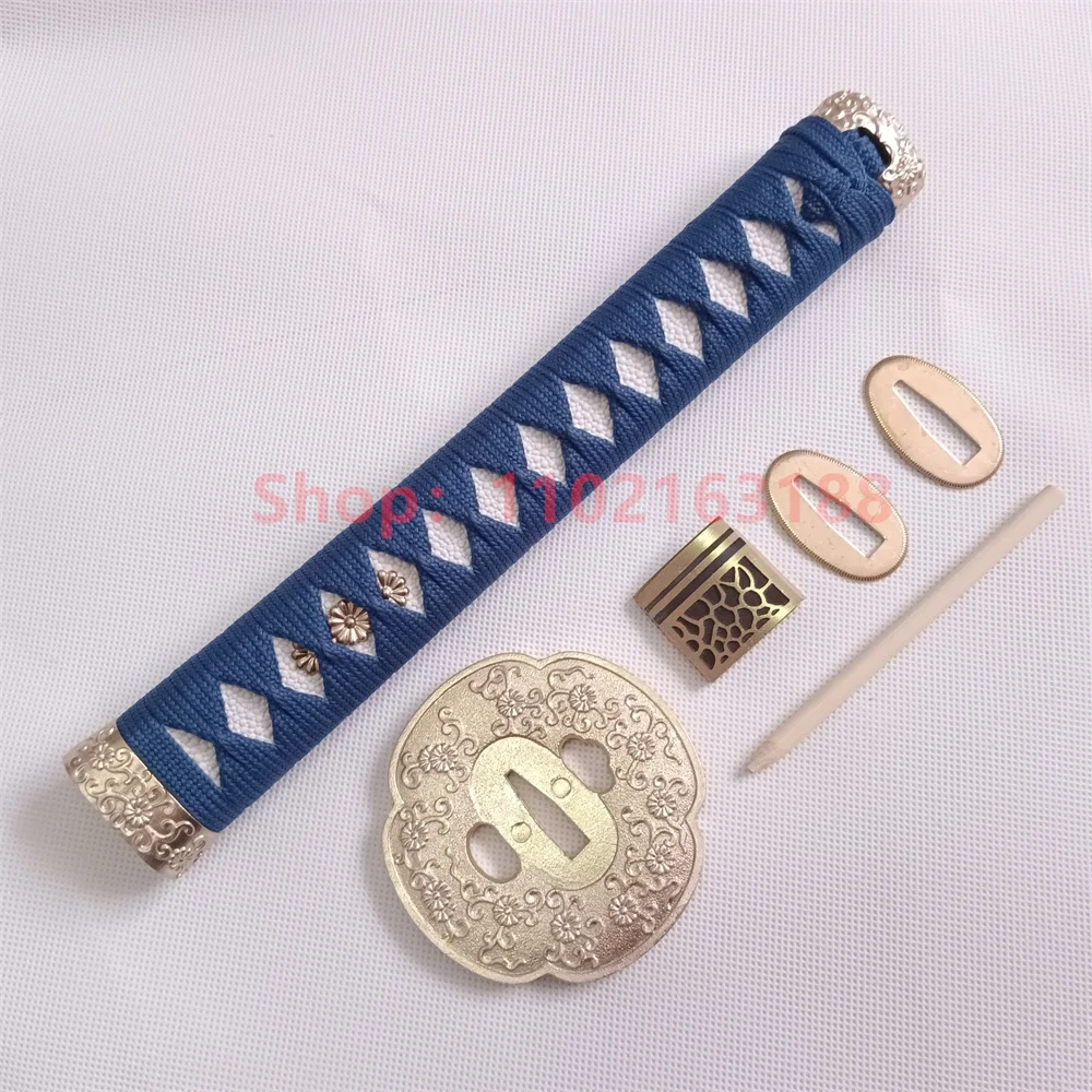 Brass-Tsuba-Handguard-Copper-Habaki-Seppa-26CM-Handle-Tsuka-Hilt-For ...