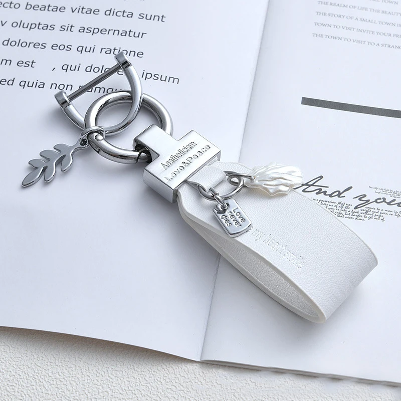 High quality Female Leather Keychain Elegance Woman Key Chain Zinc ...