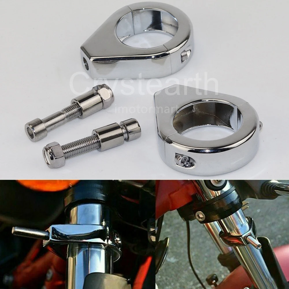 39mm-41mm-49mm-Motorcycle-Turn-Signal-Light-Bracket-Holder-Chrome-Black ...