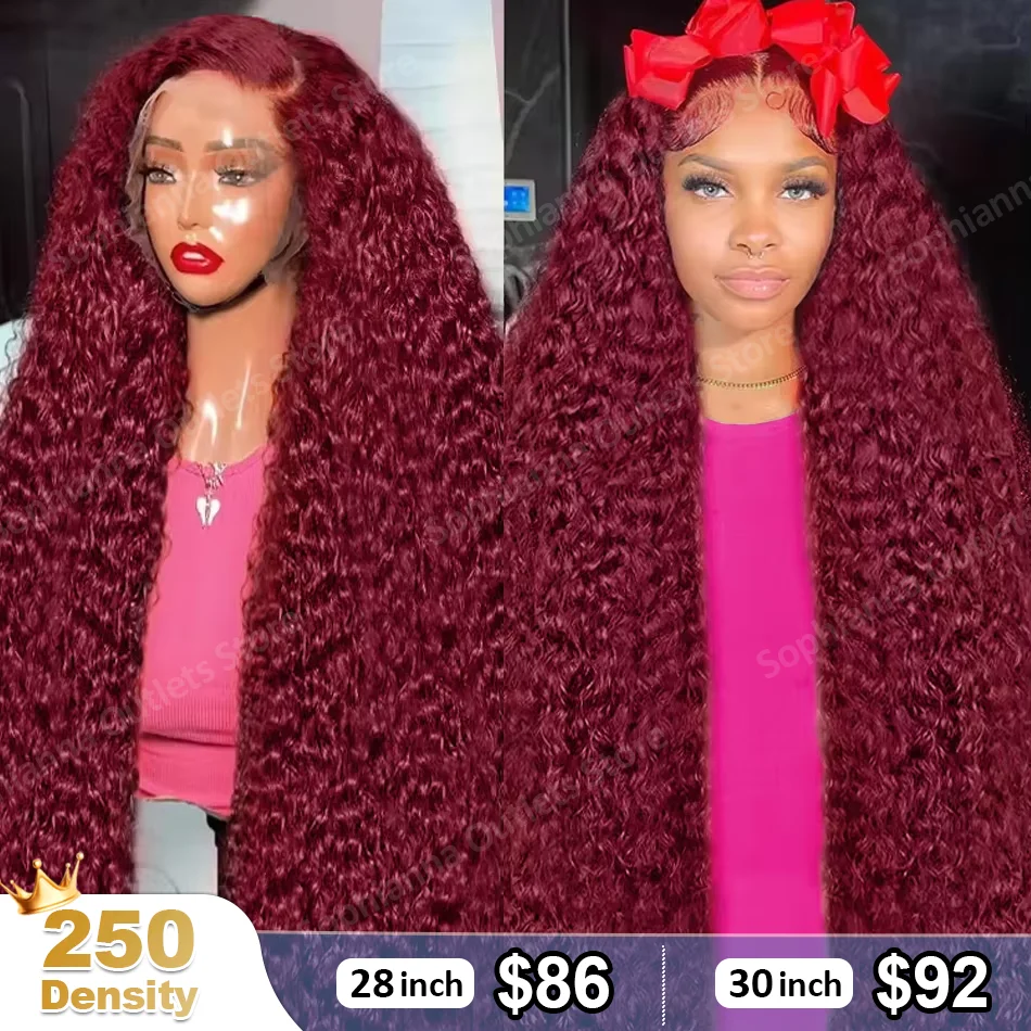 250-densidade-onda-profunda-borgonha-99j-perucas-de-cabelo-humano ...