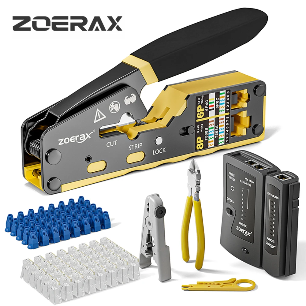 ZoeRax-8-in-1-RJ45-Crimp-Tool-Kit-Crimper-tool-Cable-Tester-Wire-Cutter ...