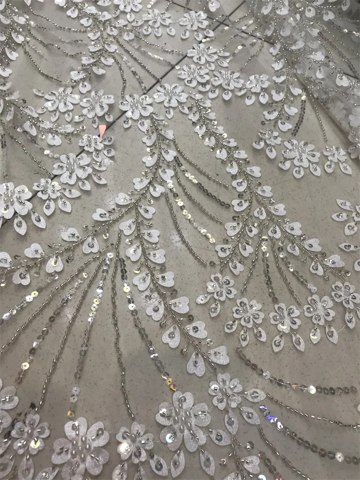 luxury-french-net-lace-fabric-3d-flower-embroidered-tulle-mesh-lace ...