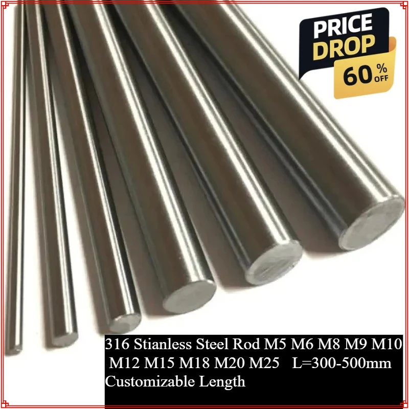 316 Stainless Steel Rod Bar Stock 5mm 6mm 7mm 8mm 10mm 12mm 15mm m18 ...