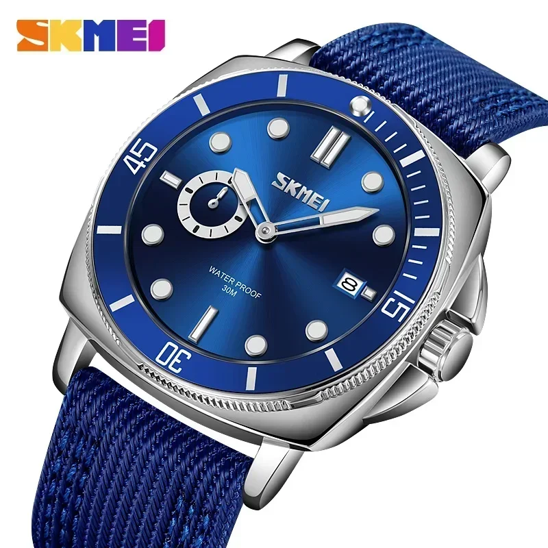 SKMEI-Quartz-movement-Luminous-Hands-Watch-Mens-Casual-Nylon-Strap-Date ...