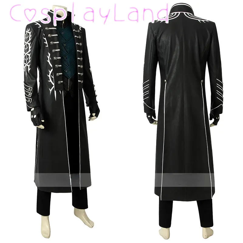 Hot Game DMC5 Cosplay Vergil Costume Nelo Complete Outfit with Boots ...