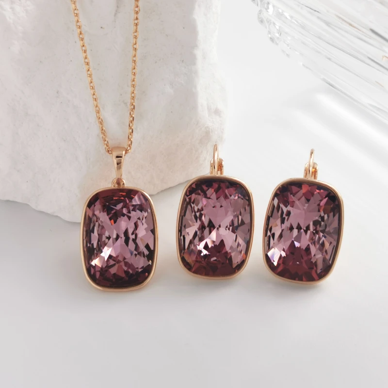 Trending Rectangle Jewelry Set For Bridal Wedding Party Bijoux With ...