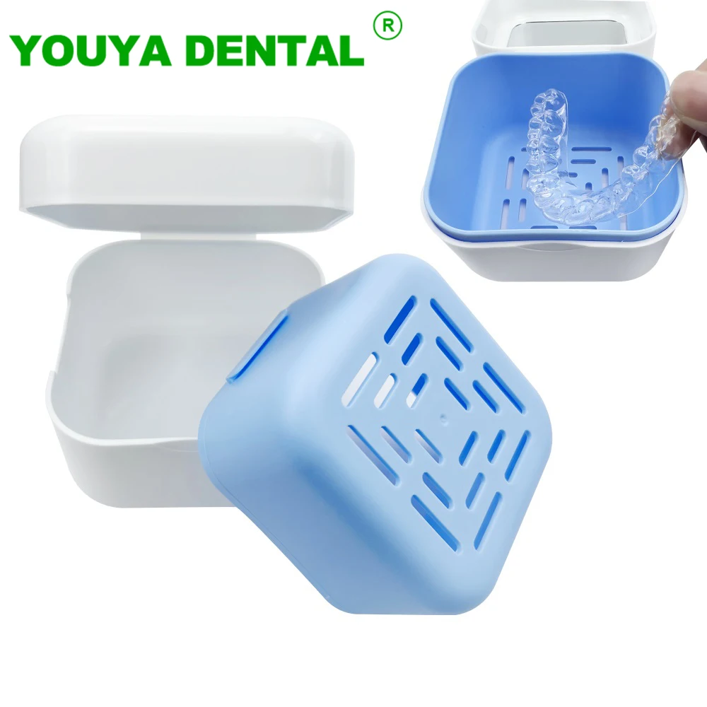 Denture-Storage-Box-With-Mirror-Dental-False-Teeth-Bath-Box-Organizer ...