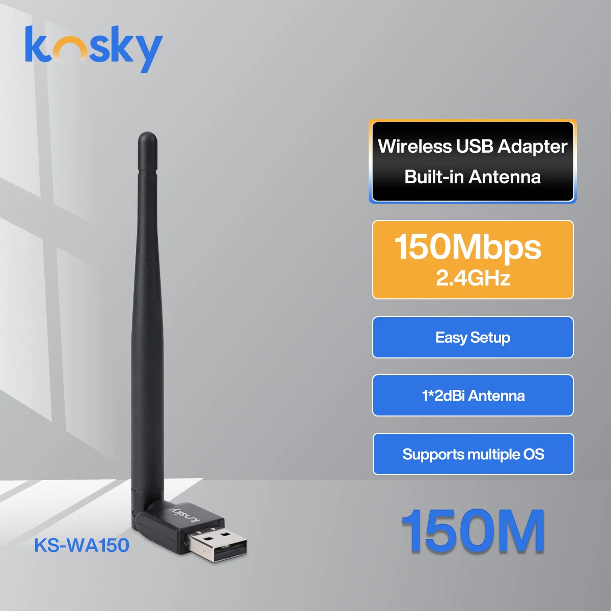 Wireless USB Wifi Adapter, 150Mbps, 2.4Ghz, USB2.0, Boost Your Internet ...