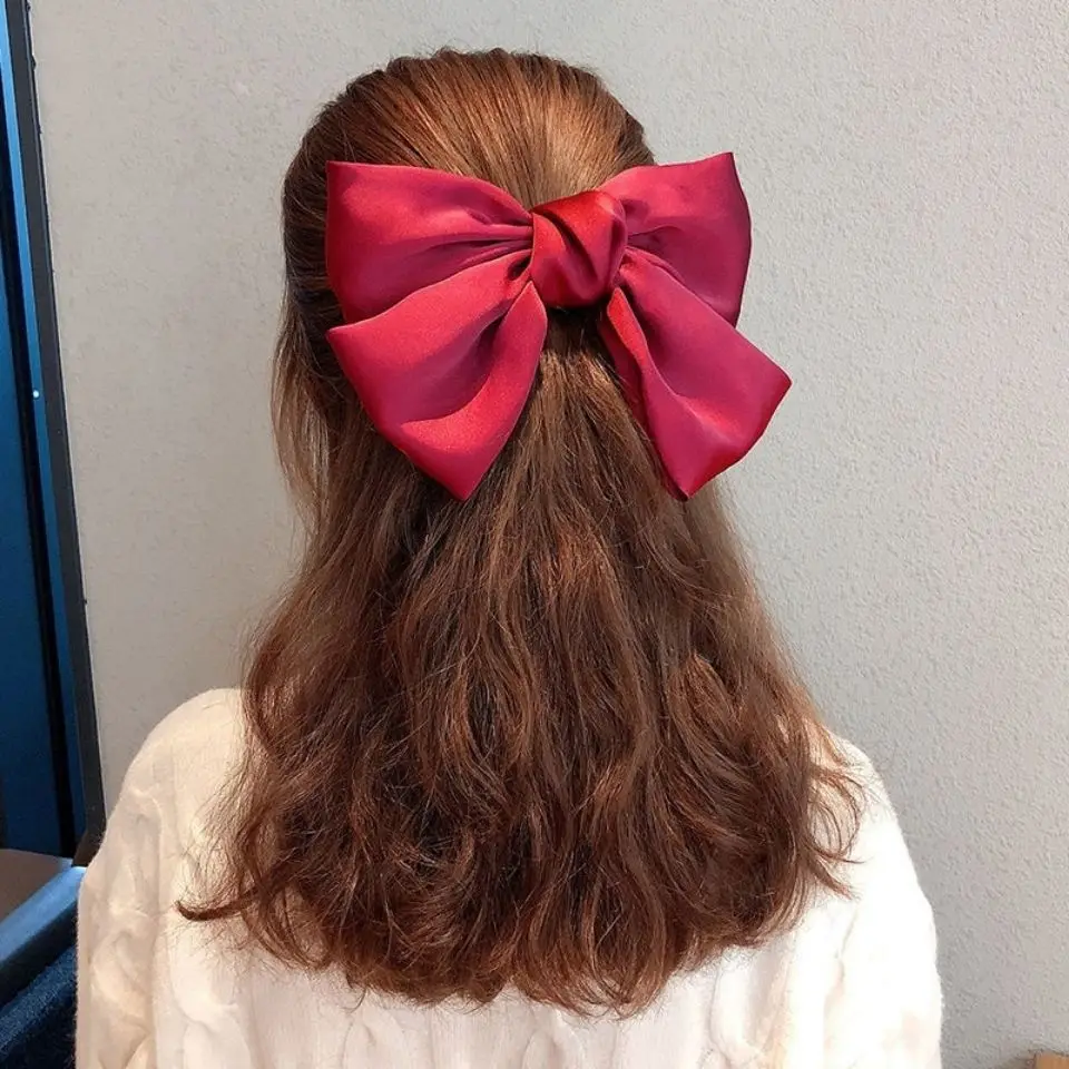 Fashionable-and-Sweet-Bow-Girl-Spring-Clip-Back-Spoon-Top-Clip-Half-Tie ...