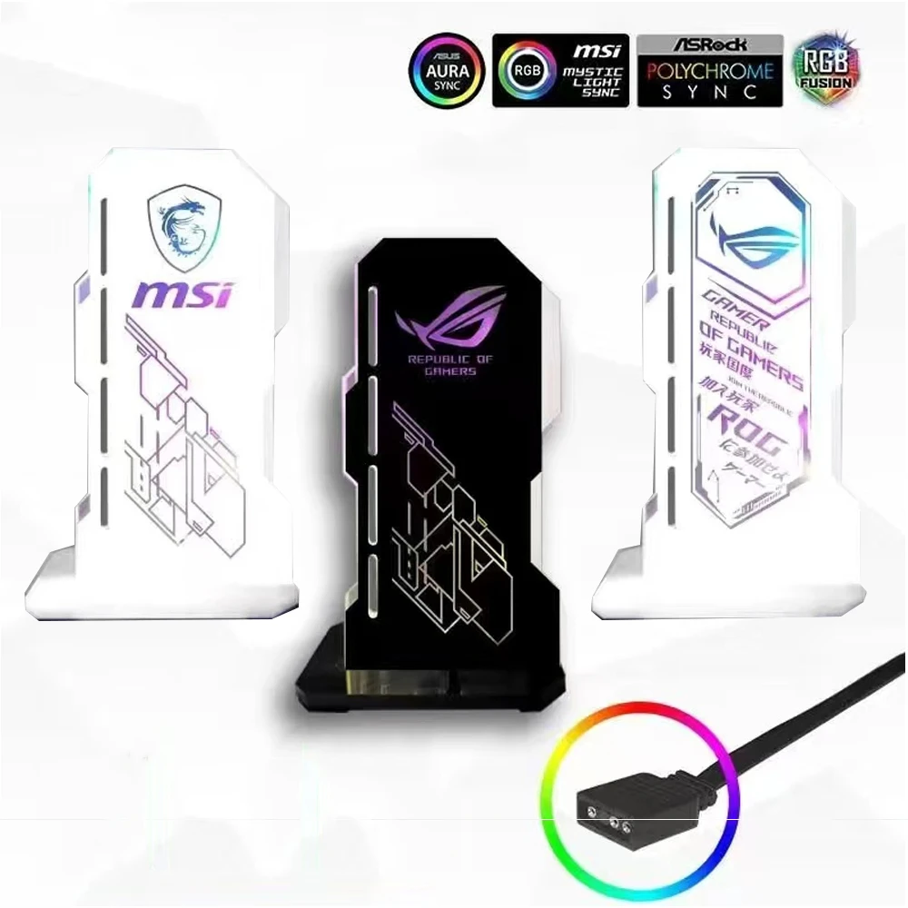 Mod Gpu Support Led Lighting 5v 3pin Argb Vertical Video Card Bracket ...