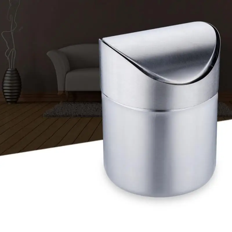 Stainless-Steel-Desk-Trash-Bin-Countertop-Waste-Can-With-Swing-Lid-1-5 ...