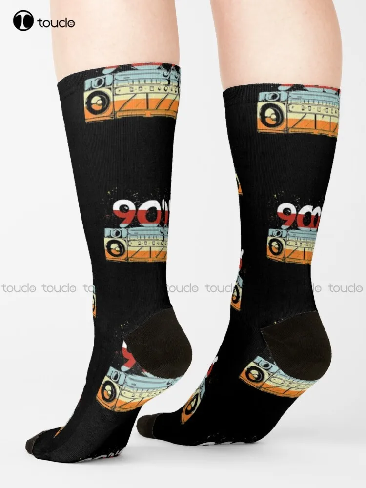90S-Boombox-Radio-Old-School-Retro-Socks-Christmas-Socks-Personalized ...
