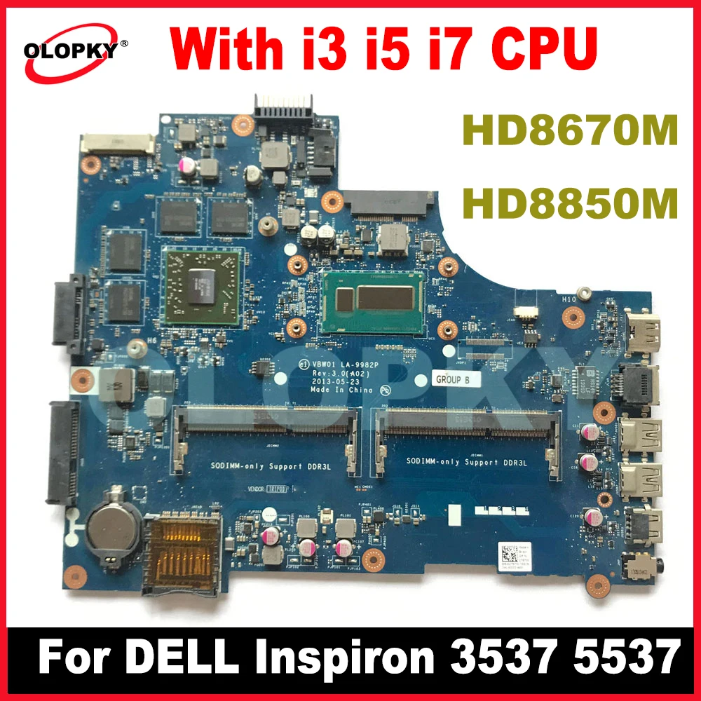 LA-9982P Mainboard for DELL Inspiron 3537 5537 laptop motherboard with ...