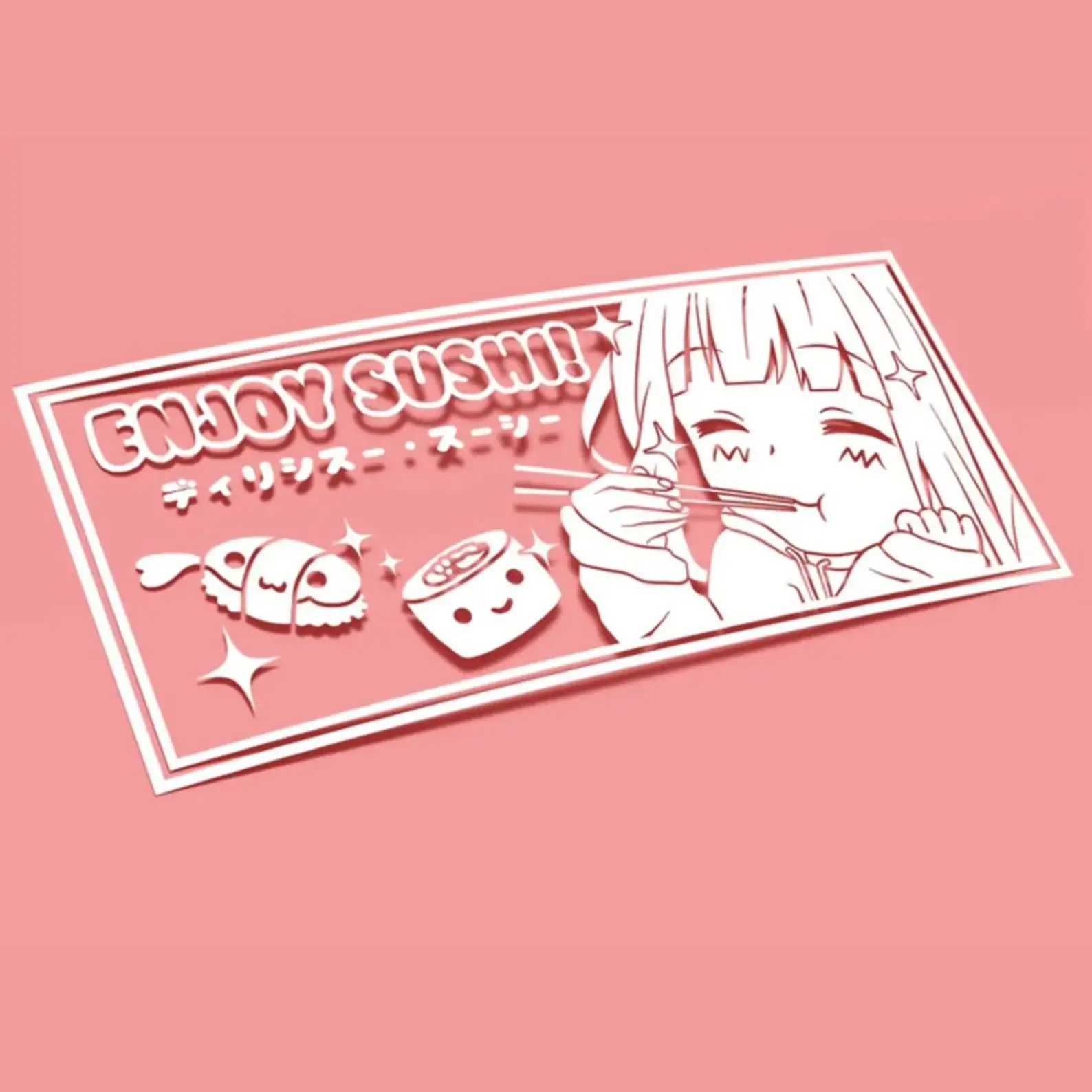 Cute-Anime-Car-Decals-Die-Cut-Vinyl-Stickers-Enjoy-Sushi-Kawaii-Cute ...