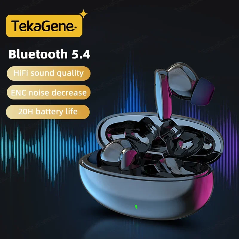 TekaGene-TWS-Wireless-Earphones-Bluetooth-5-4-Dual-MiC-Stereo-Noise ...