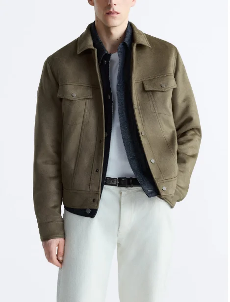 Spring-and-autumn-European-style-men-s-jacket-suede-solid-color-lapel ...