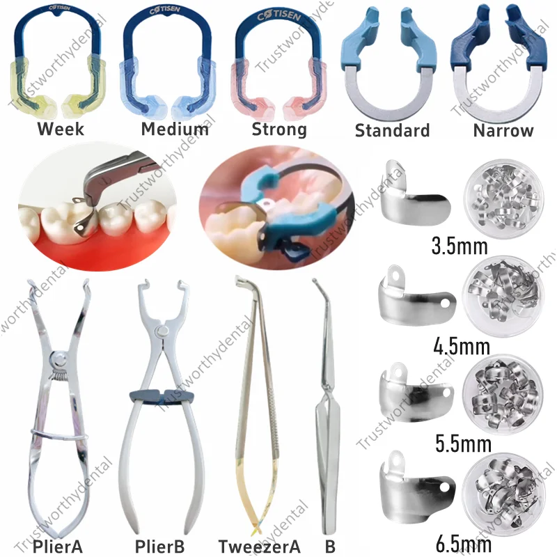 Dental-Matrix-Bands-Ring-Sectional-Matrice-Clamp-Forcep-Tooth ...