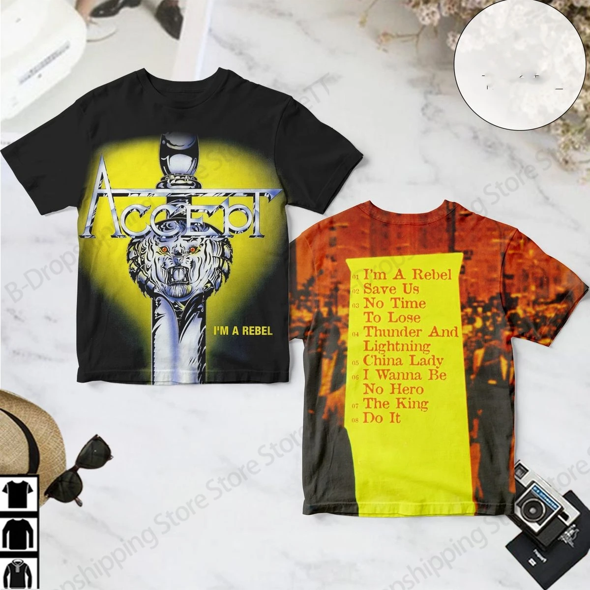 2025 New Rock Accept Band Album 3D Print T-shirt Men Women Fashion ...