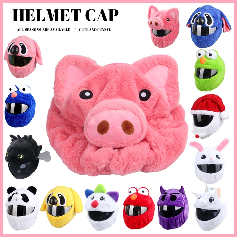 Cartoon Motorcycle Helmet Cover | Helmet Motorcycle Fluffy Cover ...
