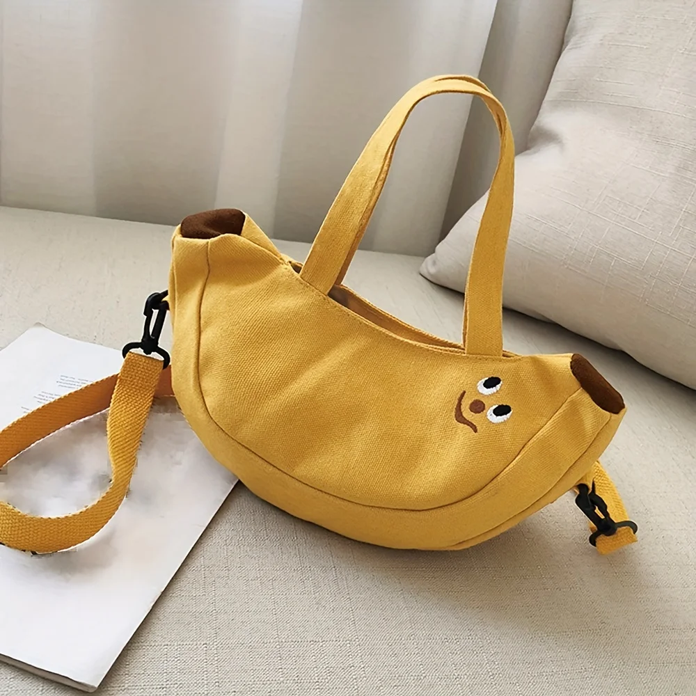 Banana-Shaped-Canvas-Handbags-Kawaii-Cartoon-Crossbody-Bag-Cute-Small ...