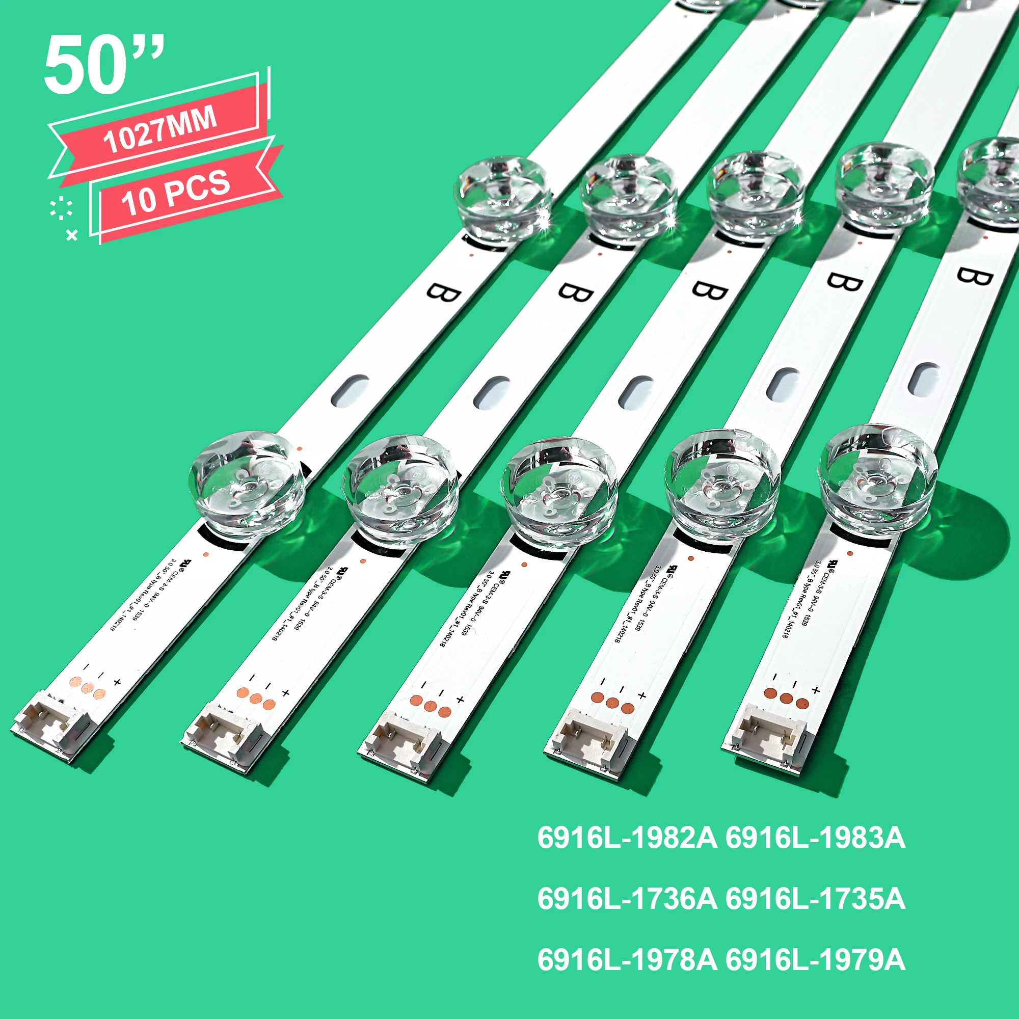 New-10pcs-LED-backlight-strip-Replacement-for-LG-50LB5610-50LB650V-50LB653V-50LF5800-6916L-1978A ...