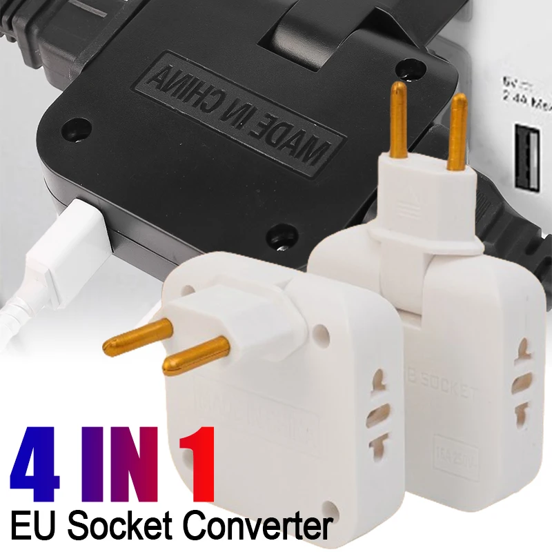 4-in-1-EU-Electrical-Socket-Adapter-180-Degree-Rotation-Wall-Outlet ...