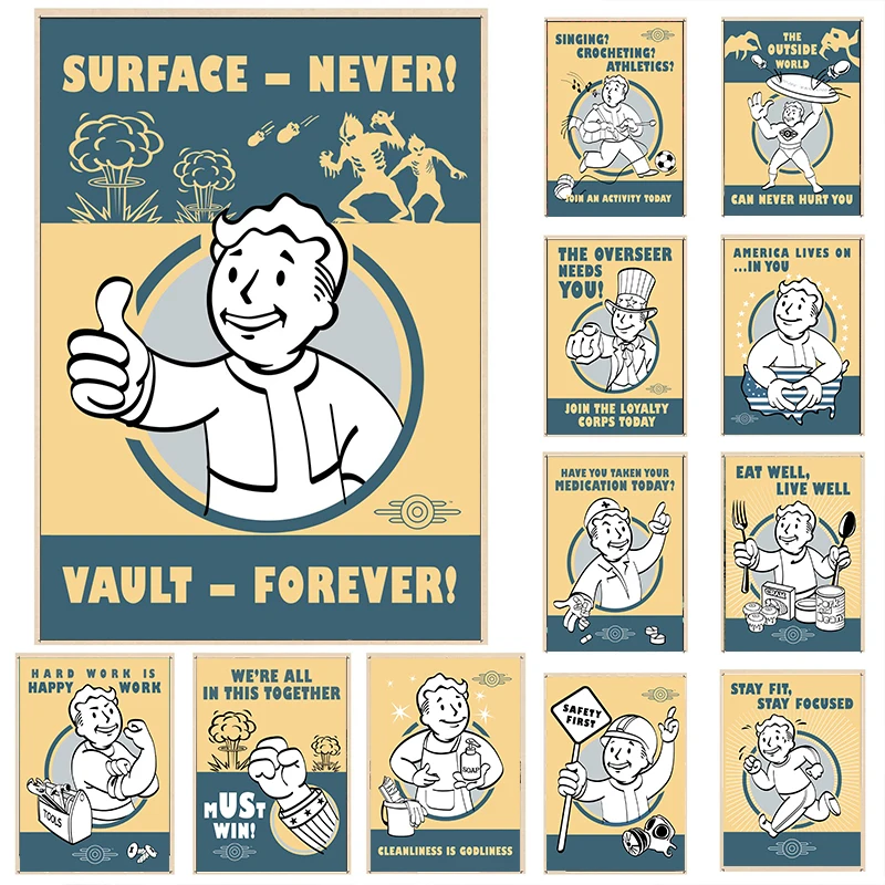 Hot-Game-Fallout-Series-4-Inspirational-Slogan-Character-Poster-Canvas ...