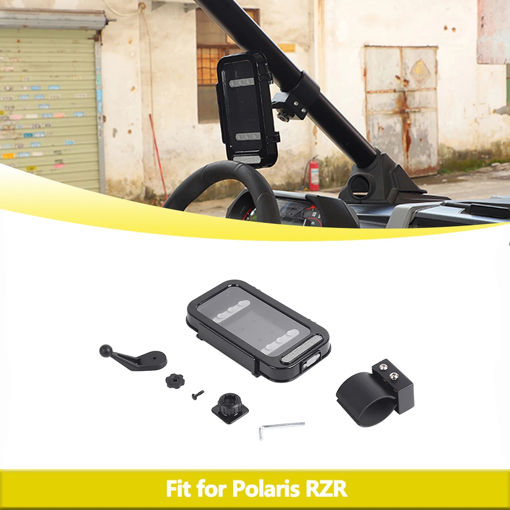 Waterproof-Phone-Holder-for-Polaris-RZR-UTV-ATV-360-Rotation-GPS-Mobile ...