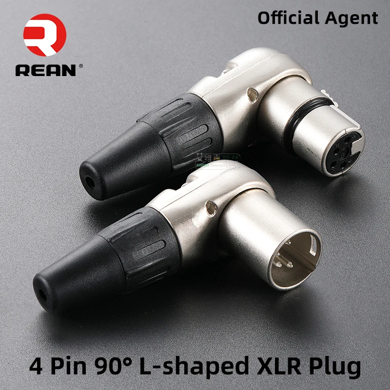 NEUTRIK-s-REAN-90-Right-Angle-L-Shaped-XLR-Plug-4-Pin-Male-Female ...