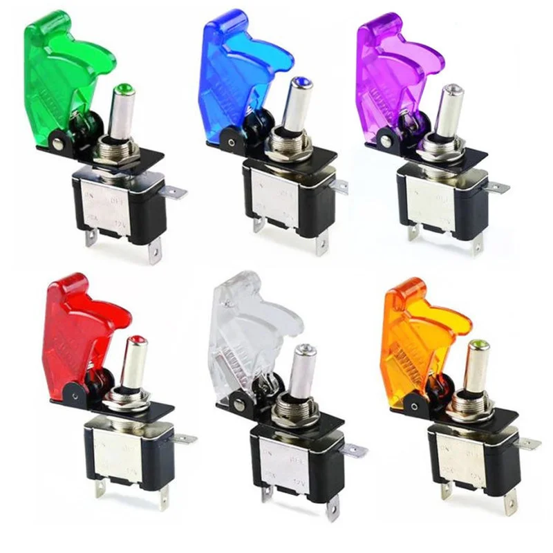 Auto-Car-Boat-Truck-Illuminated-Led-Toggle-Switch-12V20A-With-Safety ...