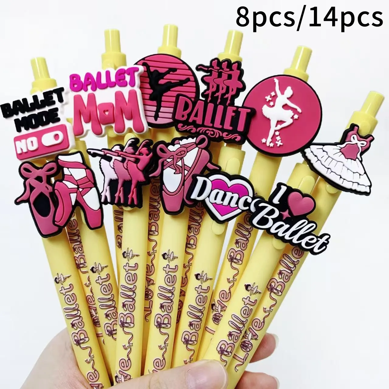 8pcs/14pcs Ballet Pointe Shoe Shaped Ballpoint Pens - Dance Themed ...