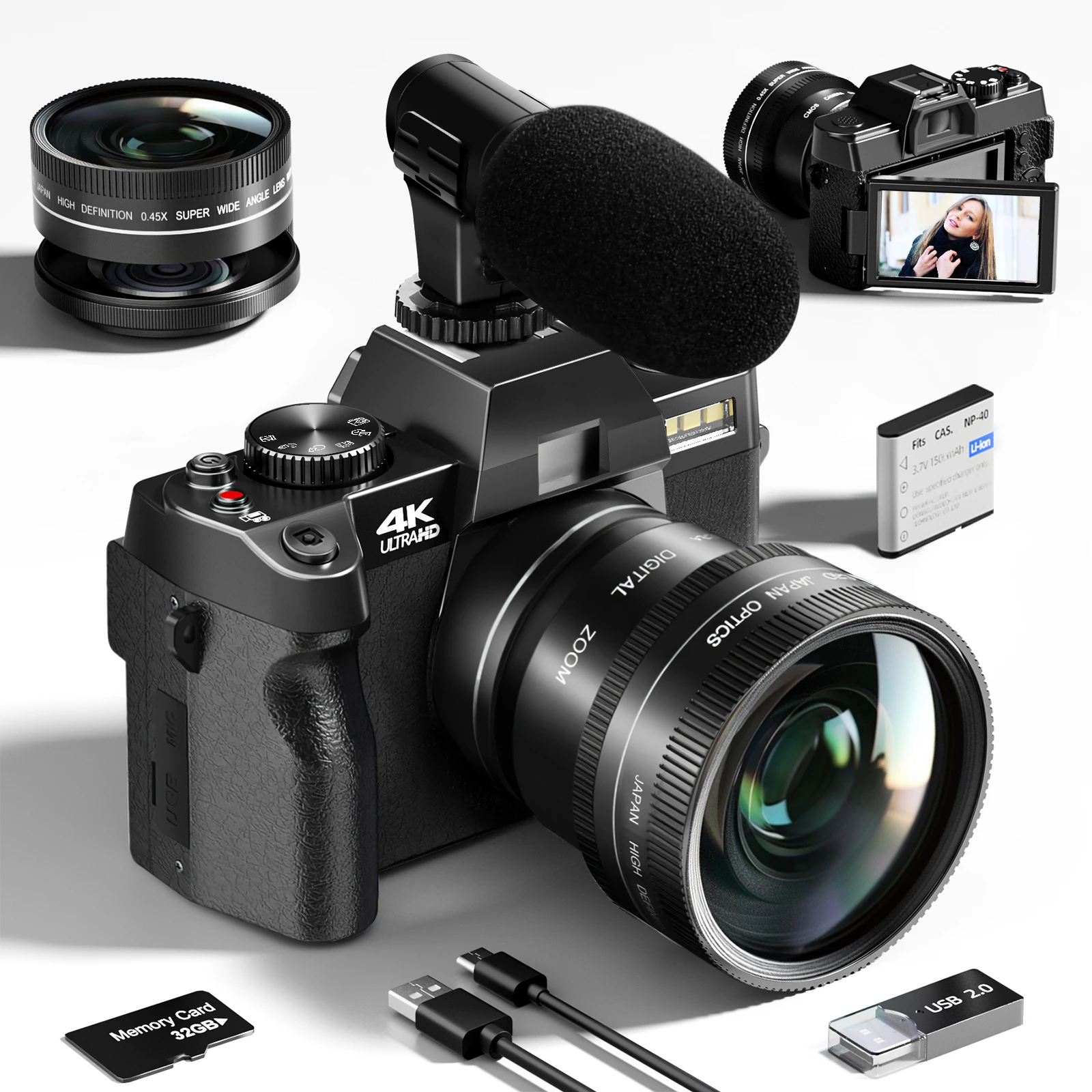 Fotocamera-fotografica-digitale-compatta-4K-WIFI-Web-Cam ...