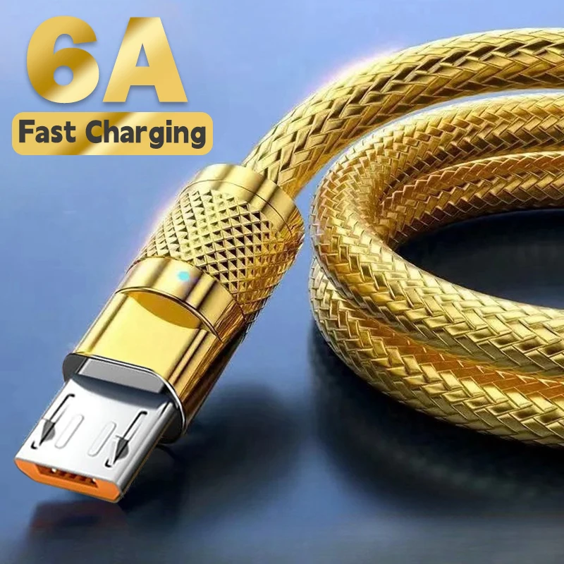 Luxury Metal Micro USB Type C Charging Cable Super Fast Data Cord for ...