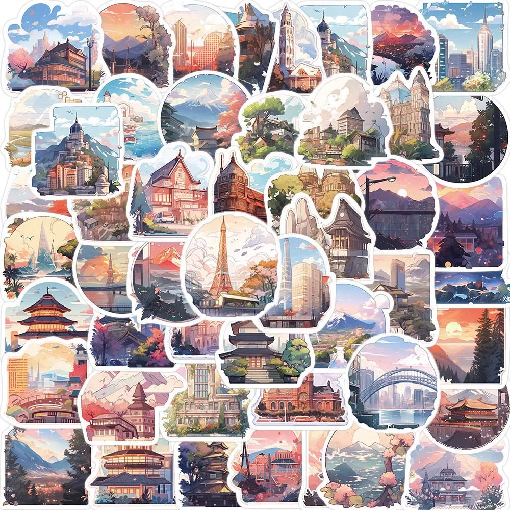 10-50pcs-INS-Style-World-Landscape-Scenery-Sticker-Pack-for-Kids ...