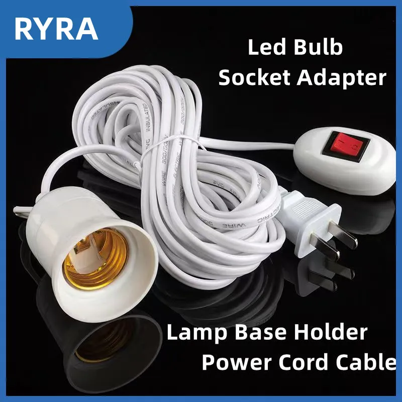 E27-Lamp-Base-Holder-Power-Cord-Cable-Suspension-Led-Bulb-Socket ...