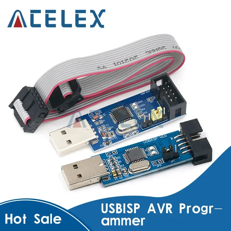 1Set-USBASP-USBISP-AVR-Programmer-USB-ATMEGA8-ATMEGA128-ATtiny-CAN-PWM-10Pin-Wire-Module-DIY ...