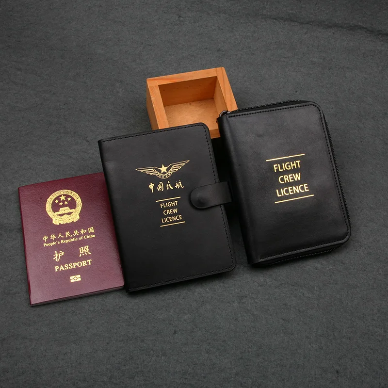 CAAC China Civil Aviation Crew License Clip High end Leather Pilot ...