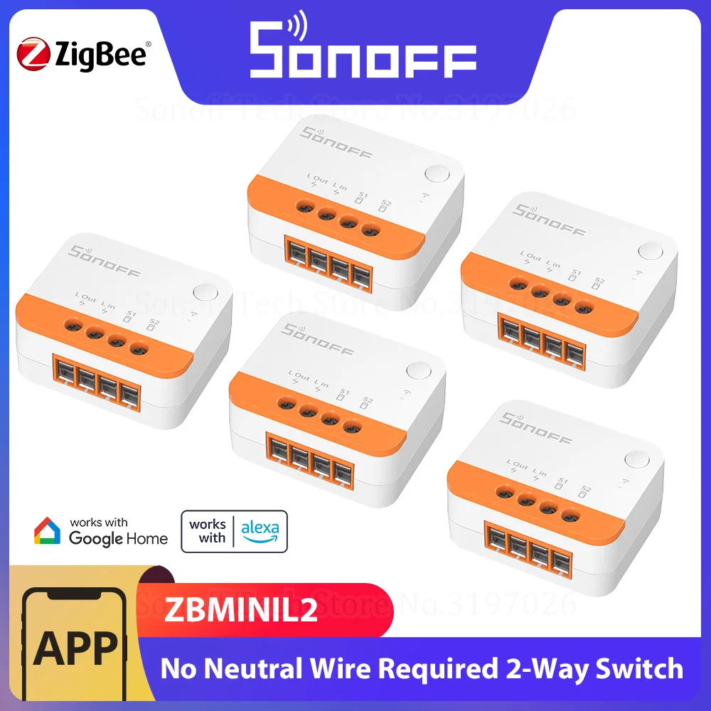 1-3-5PCS-SONOFF-ZBMINI-L2-Extreme-ZigBee-Smart-Switch-No-Neutral-Wire ...