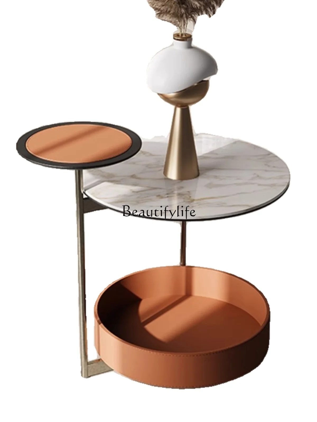 Italian-Style-Light-Luxury-Saddle-Leather-Sofa-Side-Table-Creative-Iron ...