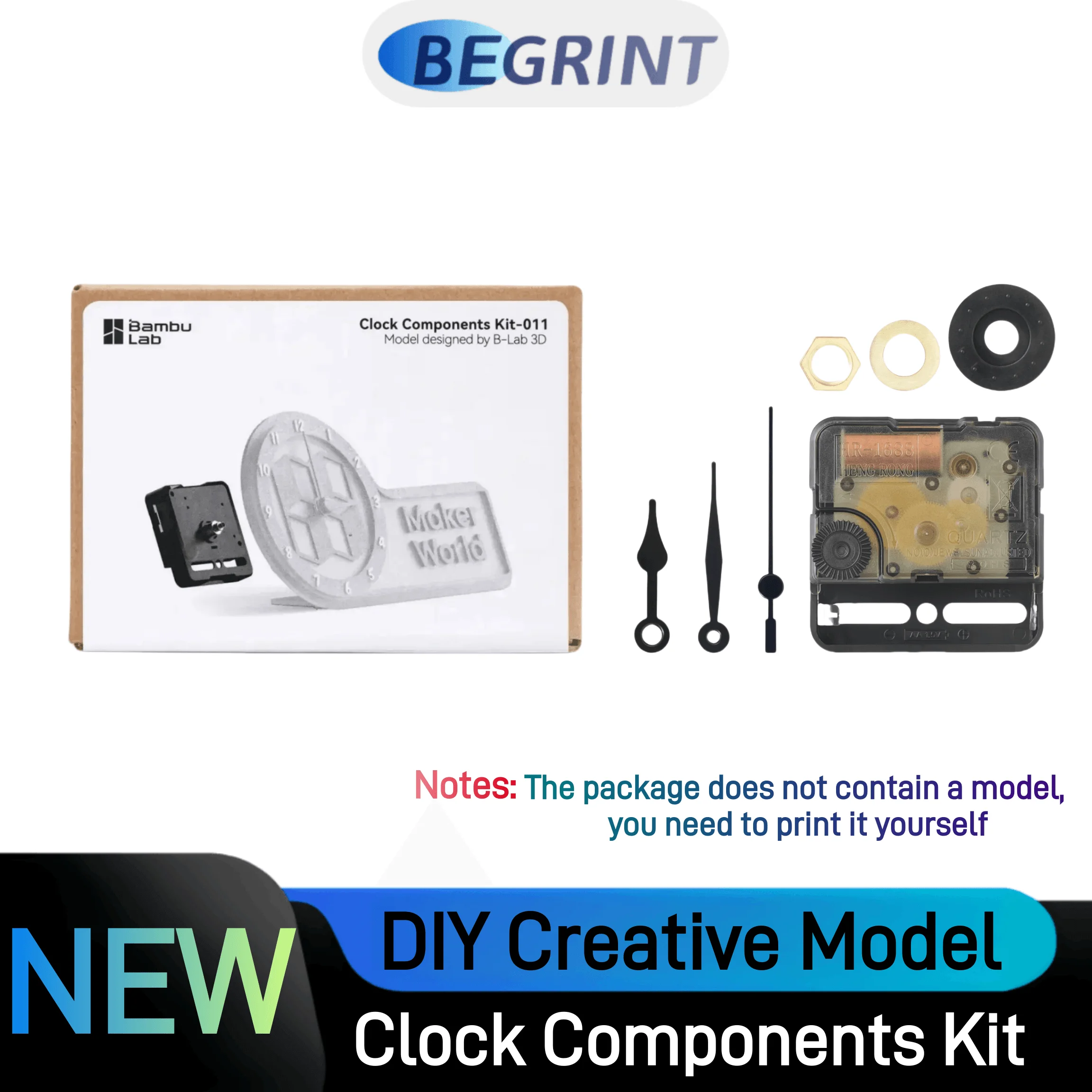 Bambu-Lab-3D-Printer-DIY-Creative-Model-Clock-Components-Kit-for-3D ...