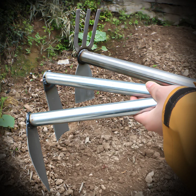 All Steel Small Weeding Rake, Ferramenta Multifuncional para Cavar o ...