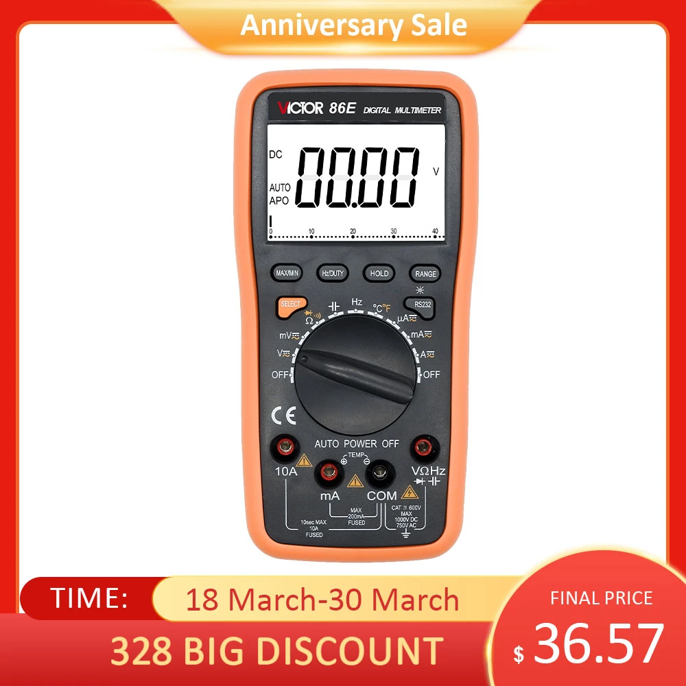 Victor 86 multímetro digital 22000 contagens faixa automática ac/dc ...